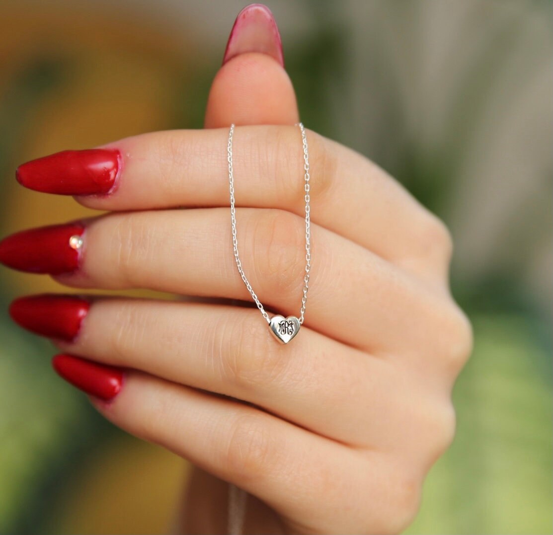 14k Gold Mini Initial Necklace Tiny Monogram Necklaceletter - Etsy