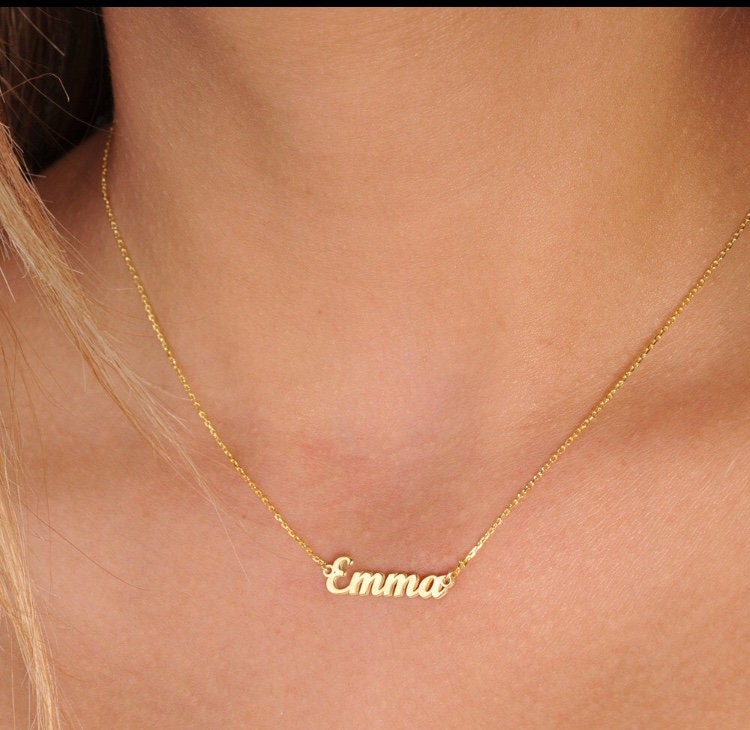 Sterling Silver Name Necklace-name Plate Necklace-personalized - Etsy