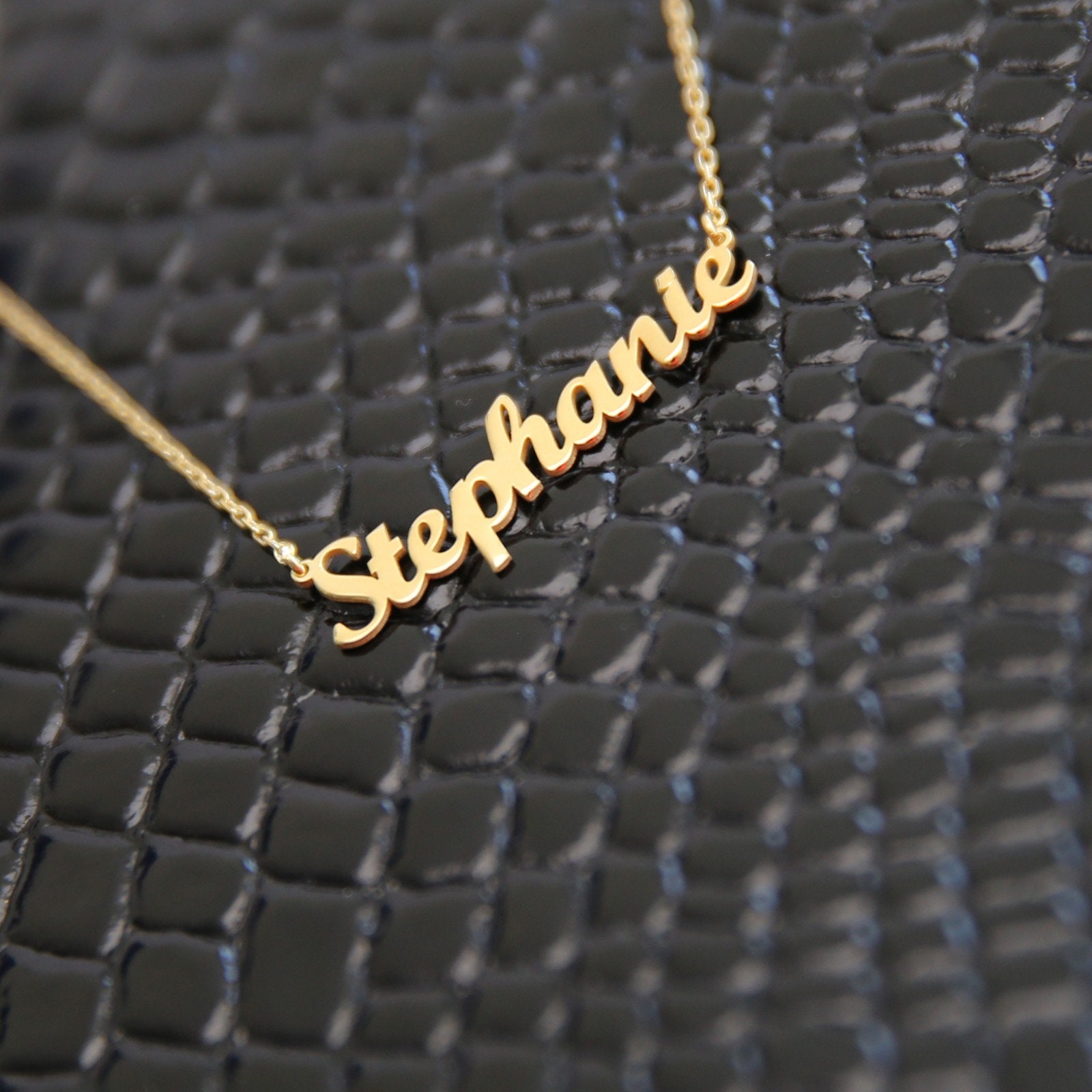 14k Solid Gold Name Necklacepersonalized - Etsy
