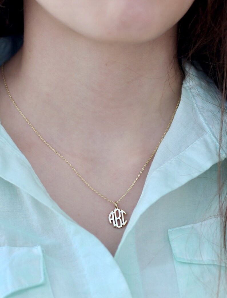 Tiny Monogram Necklaceİnitial Mom Giftnecklacepersonalized - Etsy