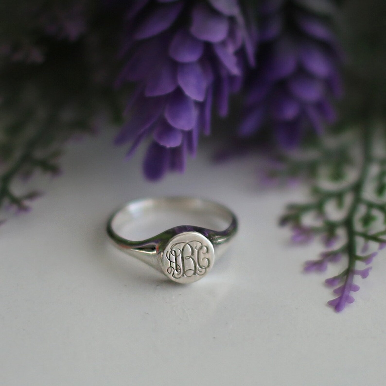 Sterling Silver Signet Ring-personalized Rings-monogram - Etsy