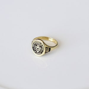 College Emblem Signet Ring,personalized Ring,custom Engraved Class Ring ...