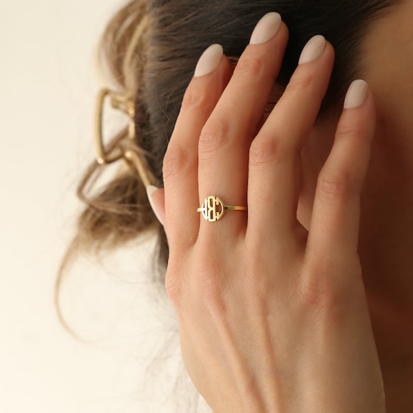 Monogram Ring - Etsy