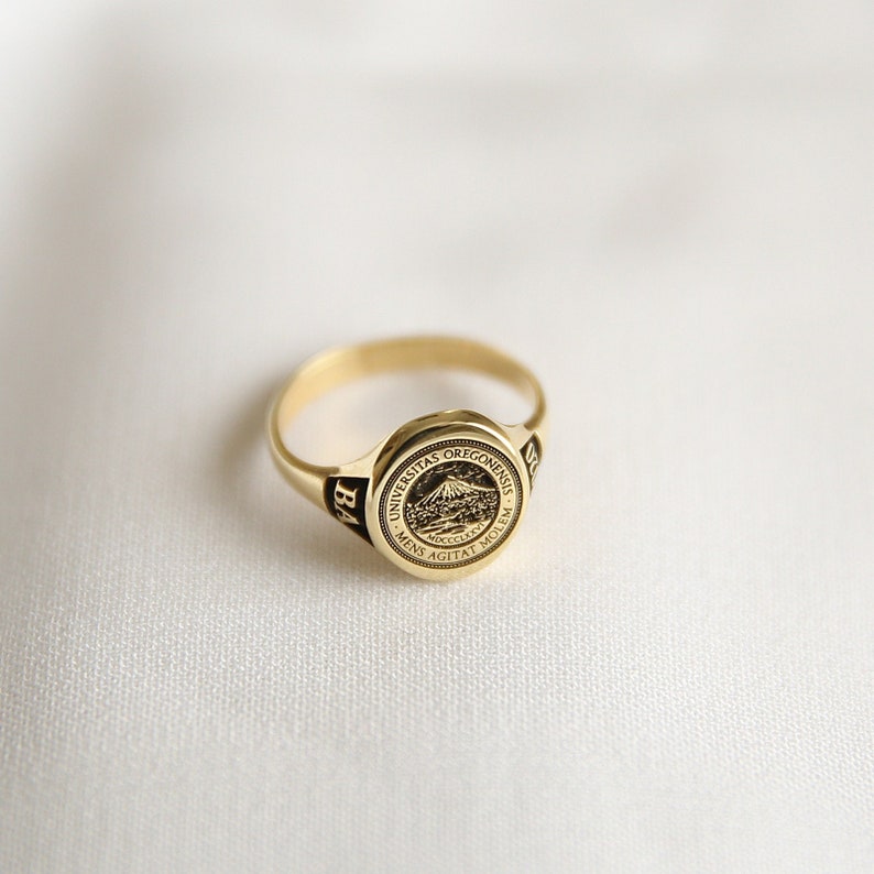 14k Gold Custom College Class Ring,school Ring,signet Ring,graduation ...