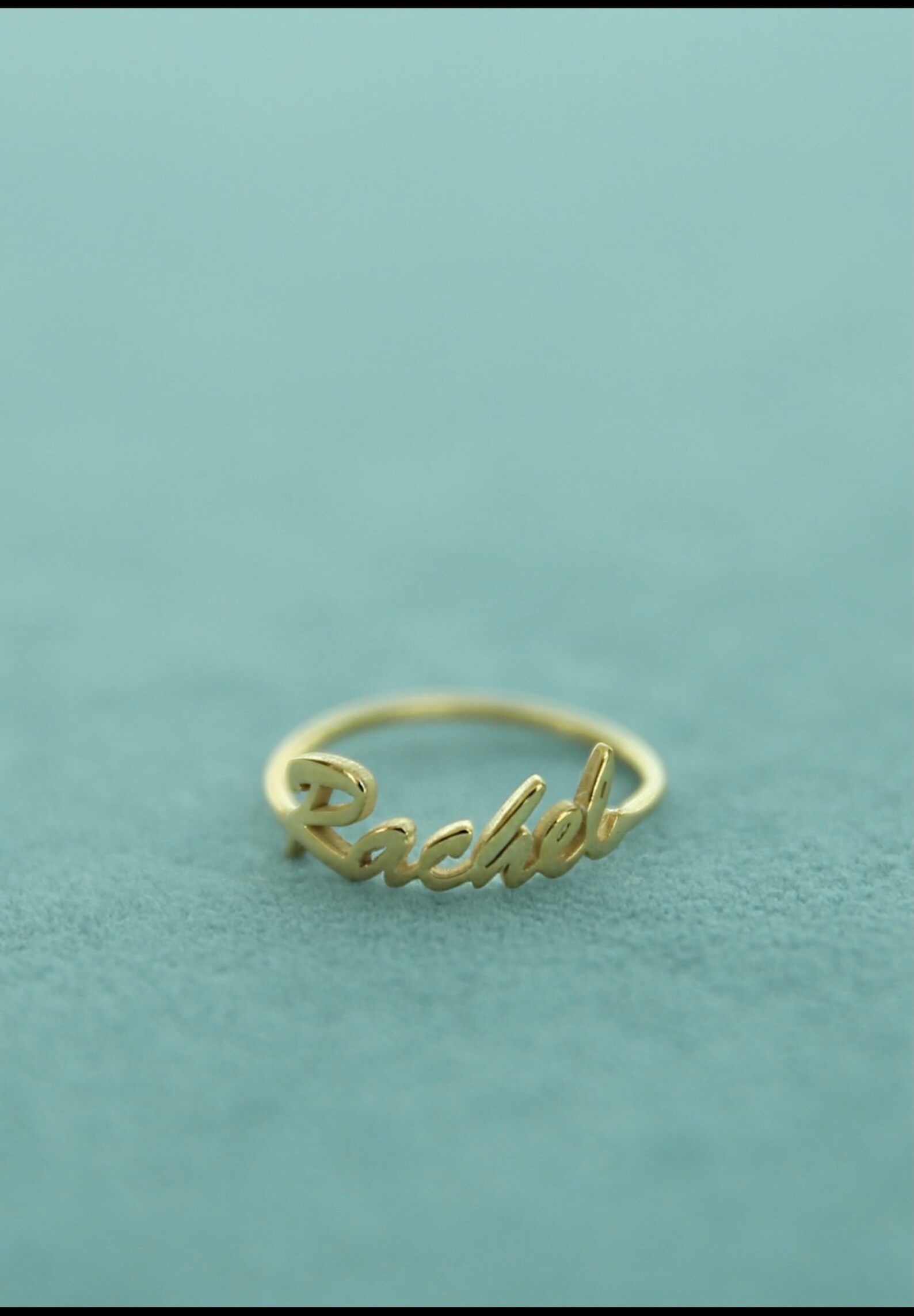 14k Solid Gold Name Ring-personalized Ring-initial Ring-letter - Etsy
