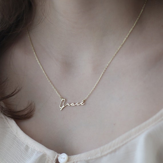 14k Gold Custom Name Necklace Gold Necklace Personalized Etsy México