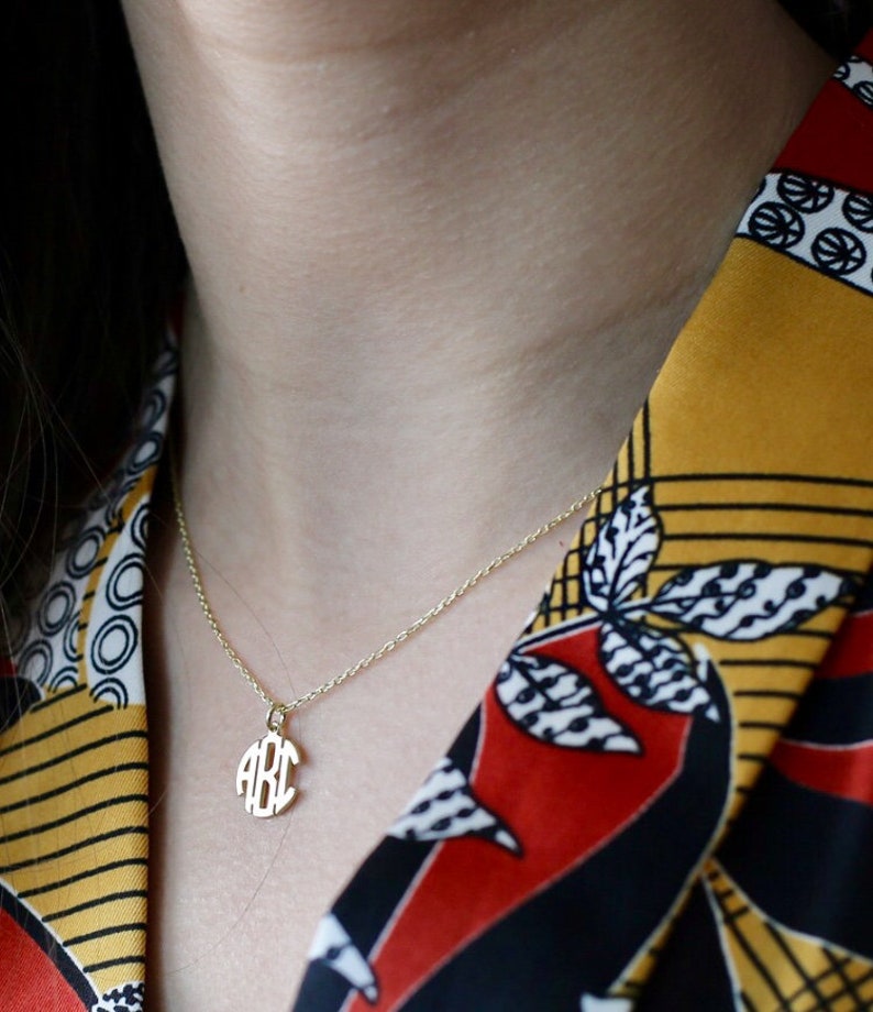 Tiny Monogram Necklaceİnitial Mom Giftnecklacepersonalized | Etsy