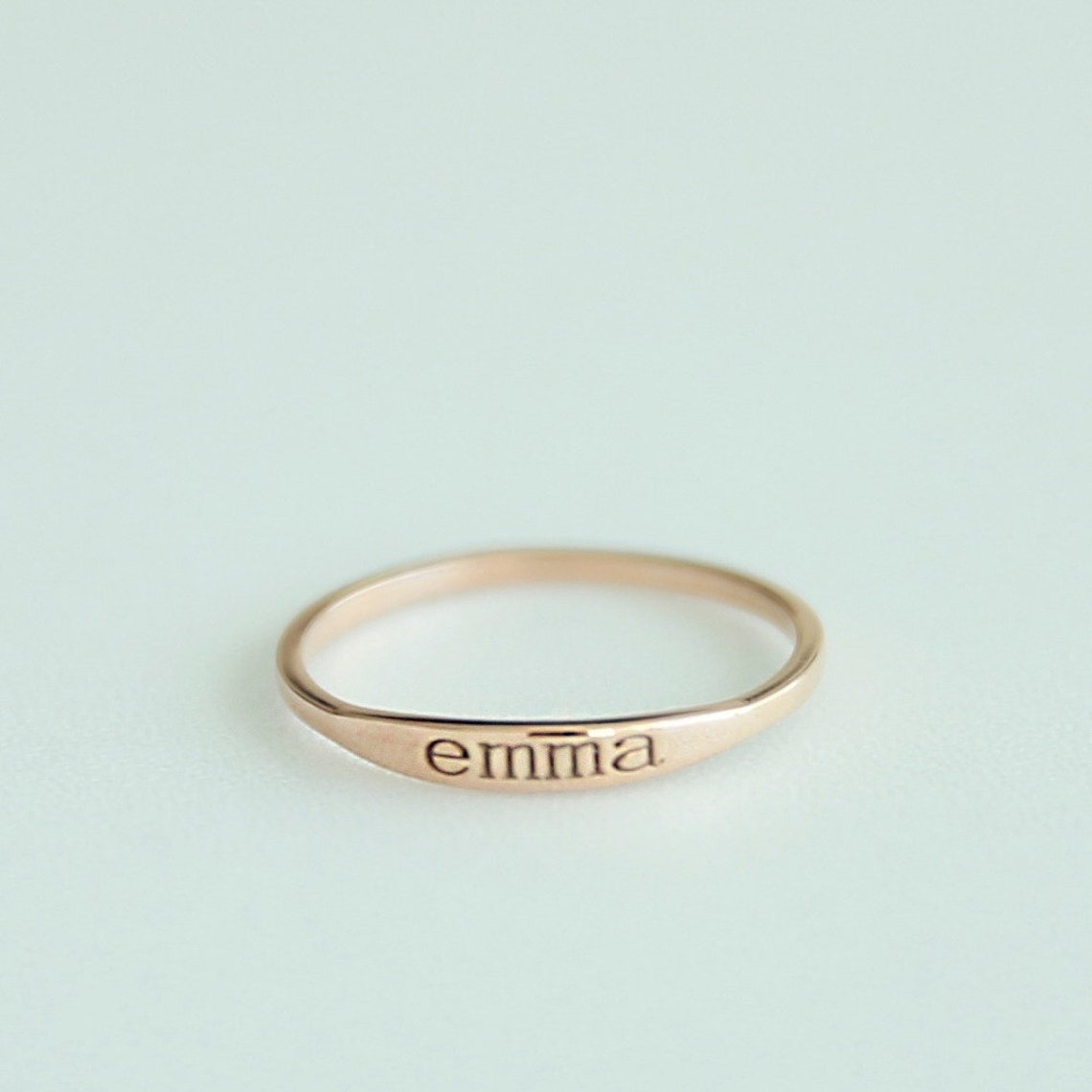 14k Gold Custom Name Ringpersonalized Ringstacking - Etsy