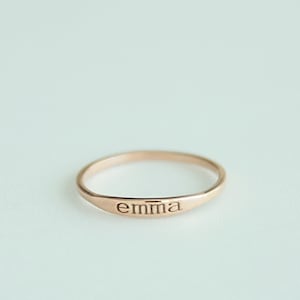 14k Gold Custom Name Ring,personalized Ring,stacking Rings,initial Ring ...