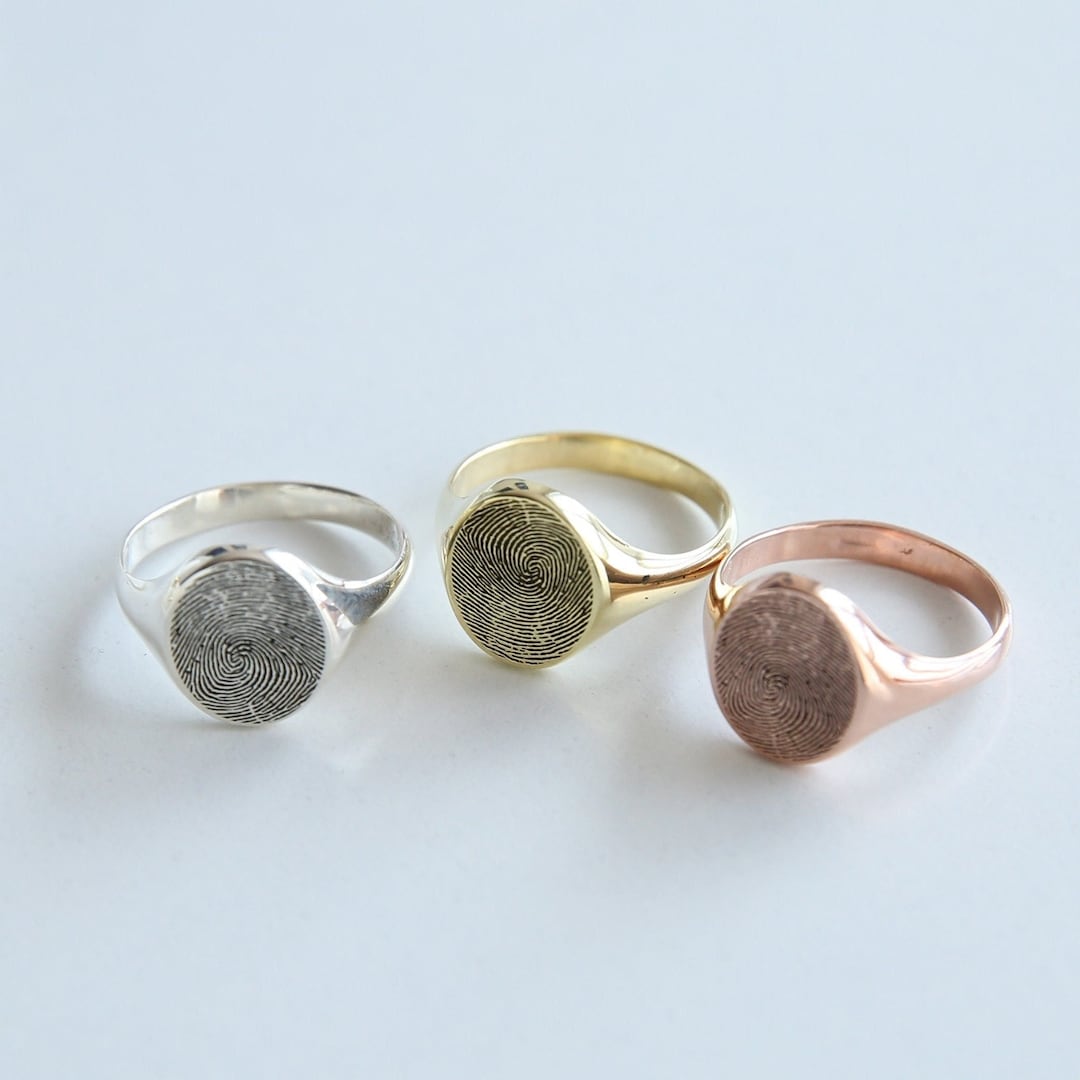 Fingerprint Signet Ring,handmade Personalized Jewelry, Statement Ring ...