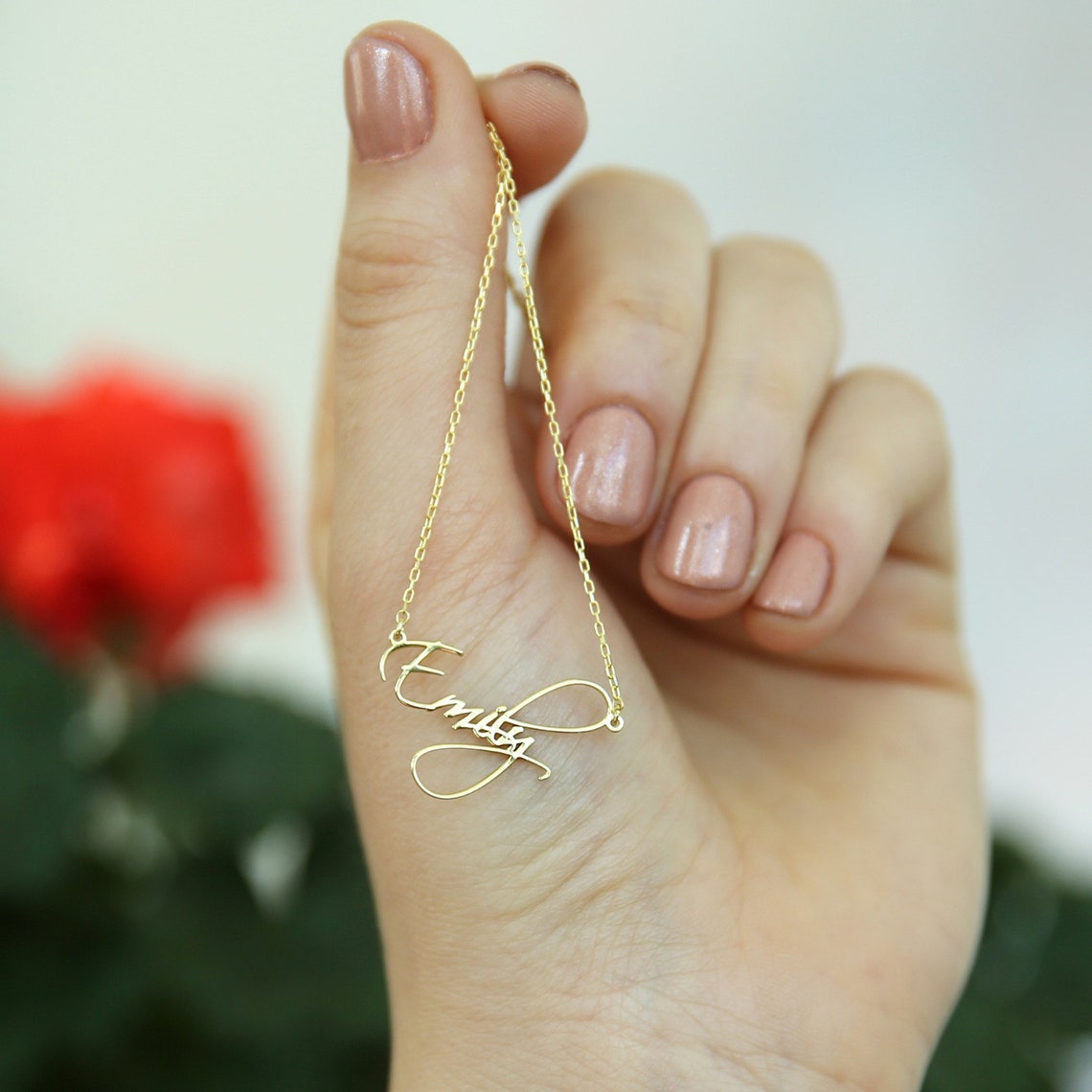 14k Solid Gold Name Necklace Name Necklace-gold - Etsy