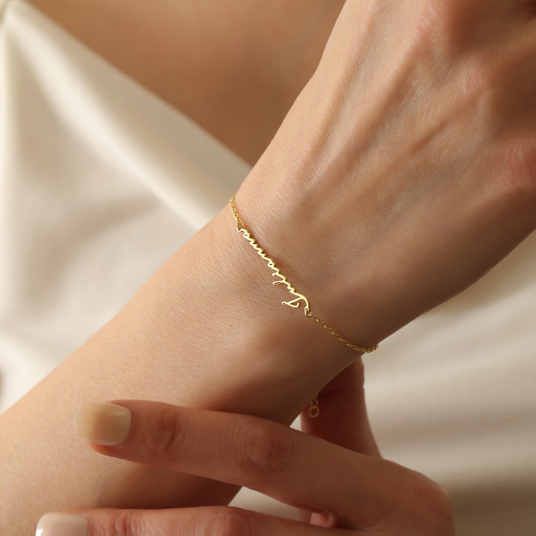 Dainty Name Bracelet,personalized Bracelet,custom Chain Bracelet ...