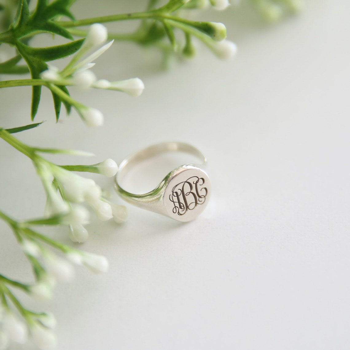 14k Gold Initial Signet Ringpersonalized Monogram - Etsy