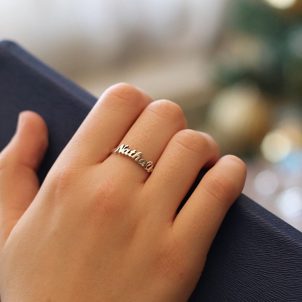 Sterling Silver Name Ring-personalized Ring-customized - Etsy