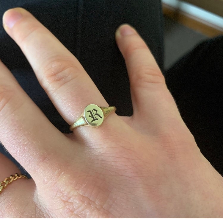 14k Gold Custom Initial Ringpersonalized Giftssignet - Etsy
