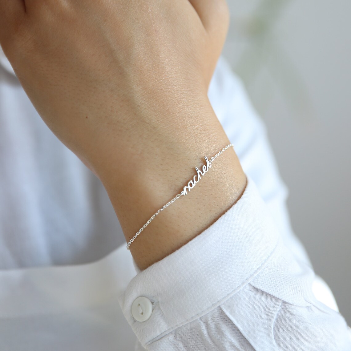 Sterling Silver Name Braceletpersonalized Braceletgift for - Etsy