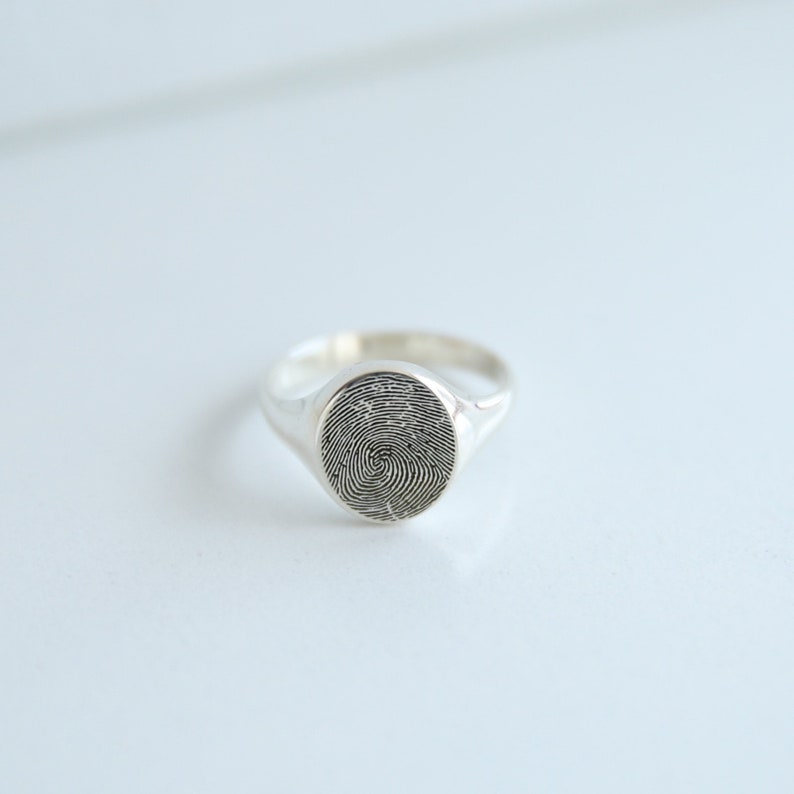 Sterling Silver Fingerprint Ringcustom Fingerprint - Etsy