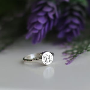 14K Signet Ring-personalized Ring-monogram Ring-gold Ring-personalized Jewelry-engraved Ring ...