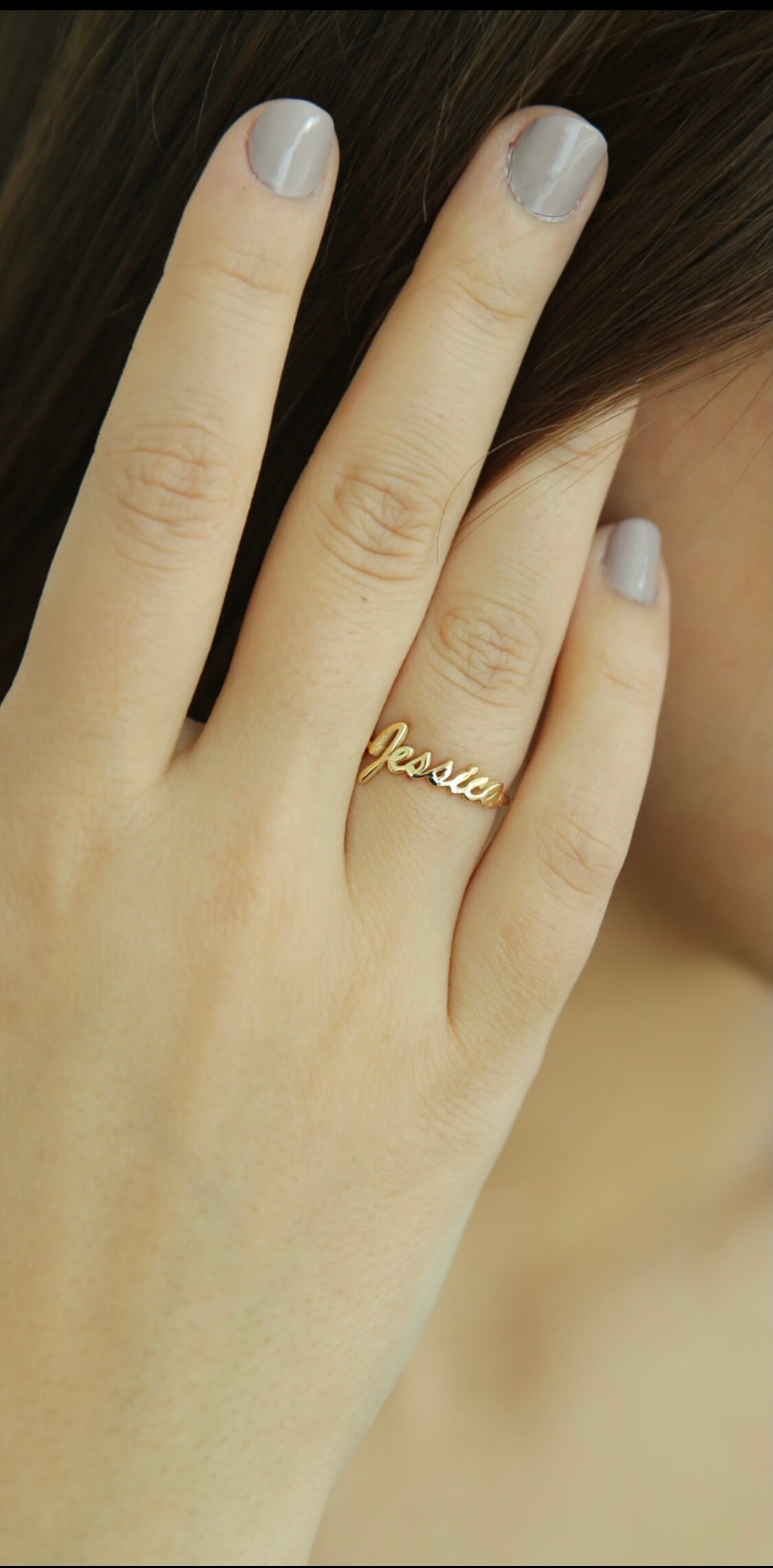 14k Solid Gold Name Ring-personalized Ring-initial Ring-letter - Etsy