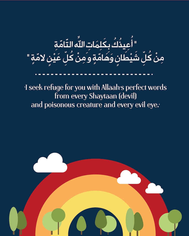 Customized DIY Protection Dua & Child name Nursery design | Etsy