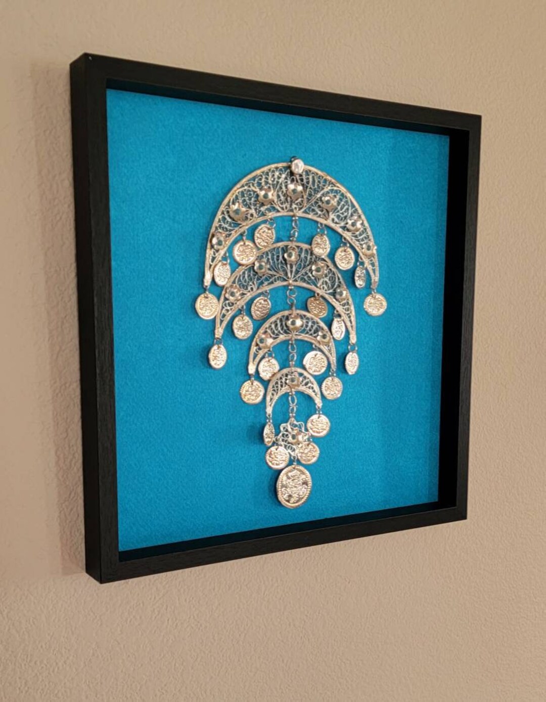 Egyptian Silver Kerdan in a Shadowbox Frame, Ready to Hang Modern ...