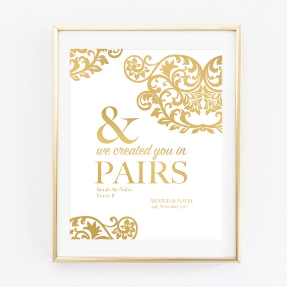 And We Created You in Pairs Islamic Printable Quote Wall Art - Etsy New ...