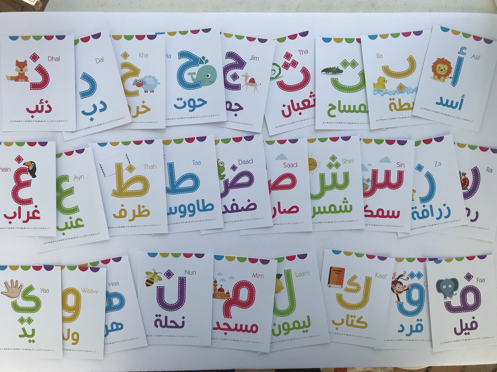 Arabic Alphabet Flash Cards for Kids – Colorful Arabic Letters Learning ...
