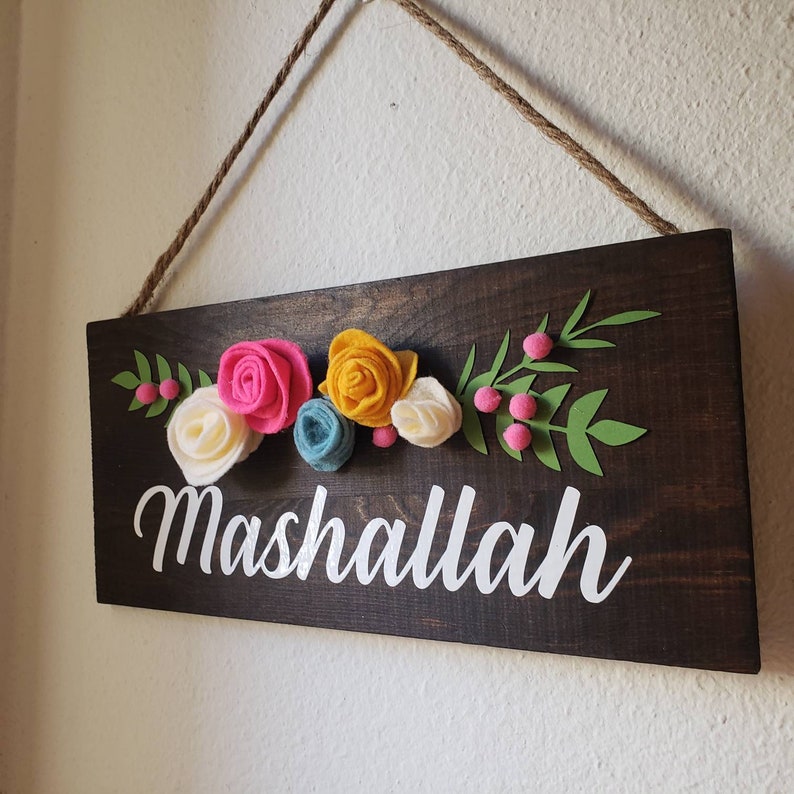 3 Wooden Mashaallah, Bismimillah, Alhamdoulelah Arabic Sign Handmade ...
