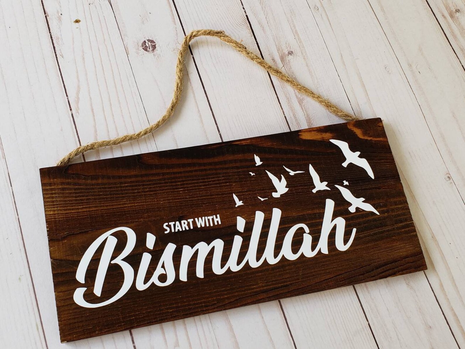 Start With Bismillah Arabic/english Sign Handmade Sign Plaques ...