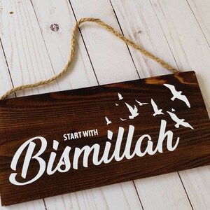 Start With Bismillah Arabic/english Sign Handmade Sign Plaques ...
