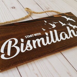 Start With Bismillah Arabic/english Sign Handmade Sign Plaques ...