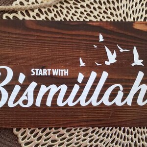 Start With Bismillah Arabic/english Sign Handmade Sign Plaques ...