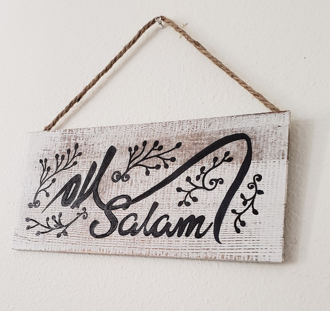 Wooden Salam Sign Boutique Signs Handmade Sign Welcome Plaques | Etsy