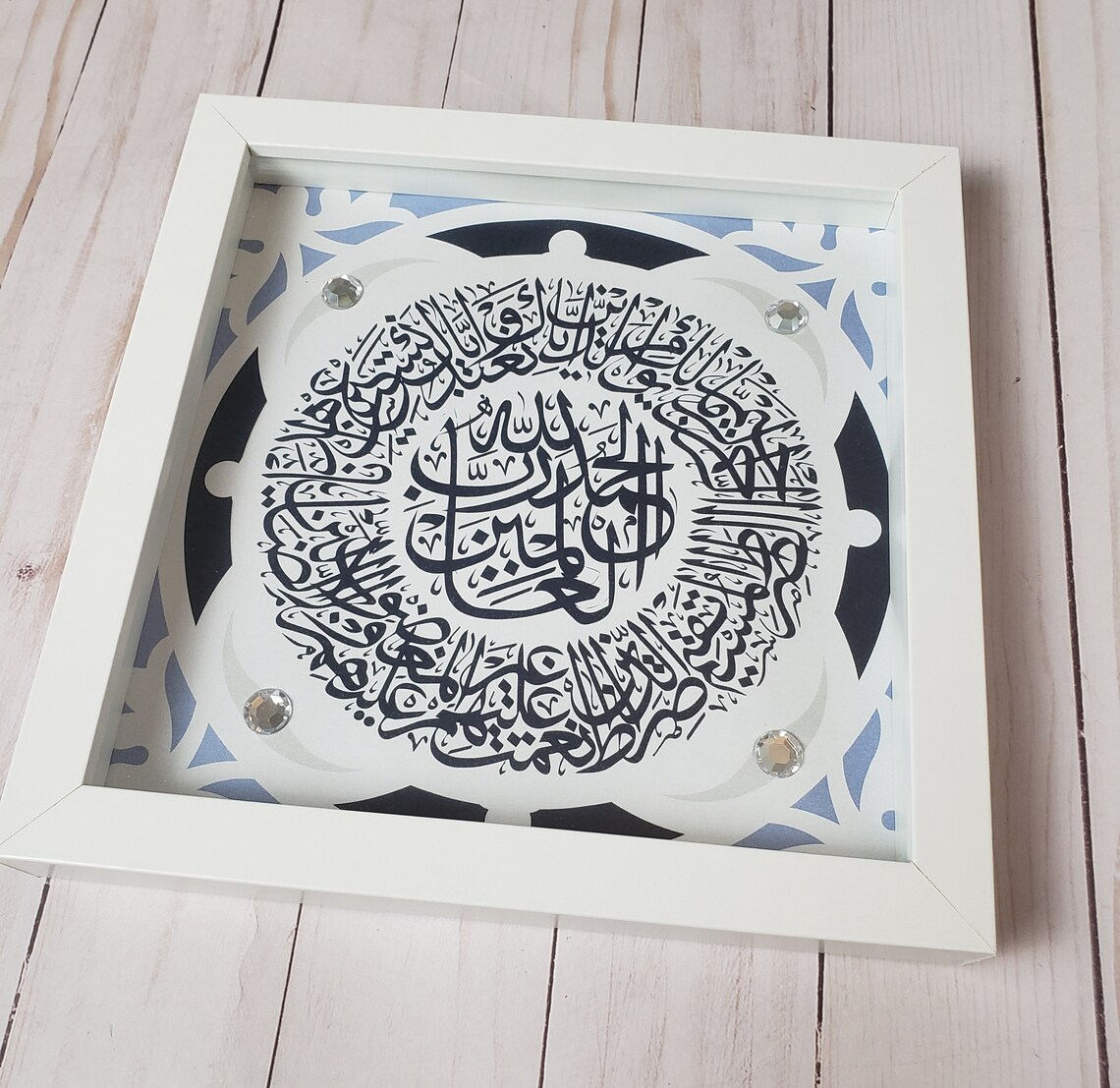 Surah Al Fatiha Islamic Art in a Black Shadowbox Frame, Ready to Hang ...