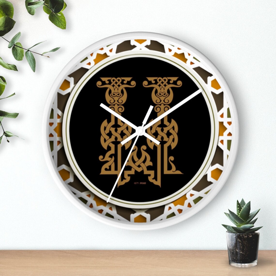 Islamic Wall Clock Calligraphy Wall Clock Arabic Calligraphy | Etsy