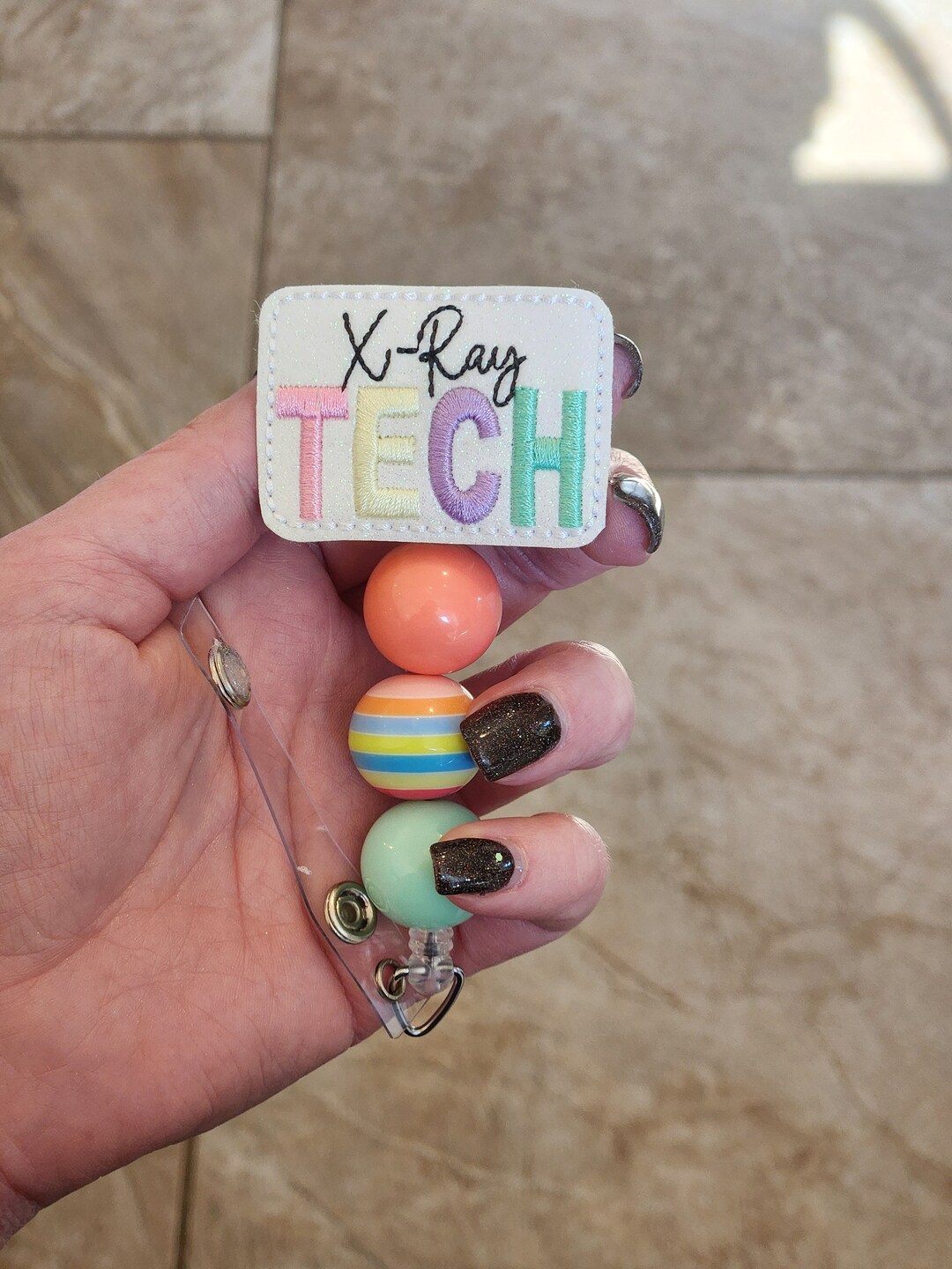 X-ray Tech Badge Reel, Badge Clip Gift for X-ray Tech, Id Badge Holder ...