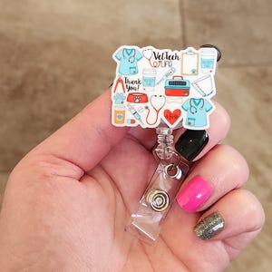 Vet Tech Badge Reel, Vet Tech Life Badge Reel, Badge Reel Gift for Vet ...