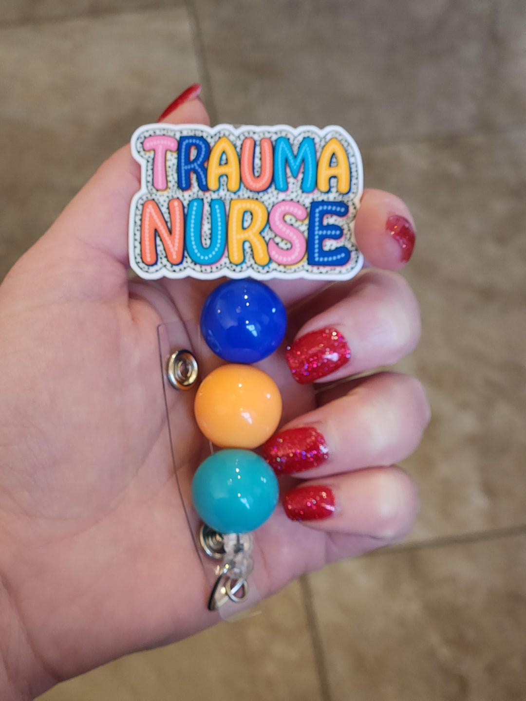 Trauma Nurse Badge Reel, Badge Clip for RN, Id Badge Holder for Nurse ...