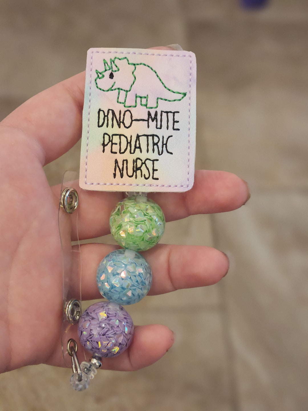 Dino-mite Pediatric Nurse Badge Reel, Pediatic Badge Reel for Nurse ...