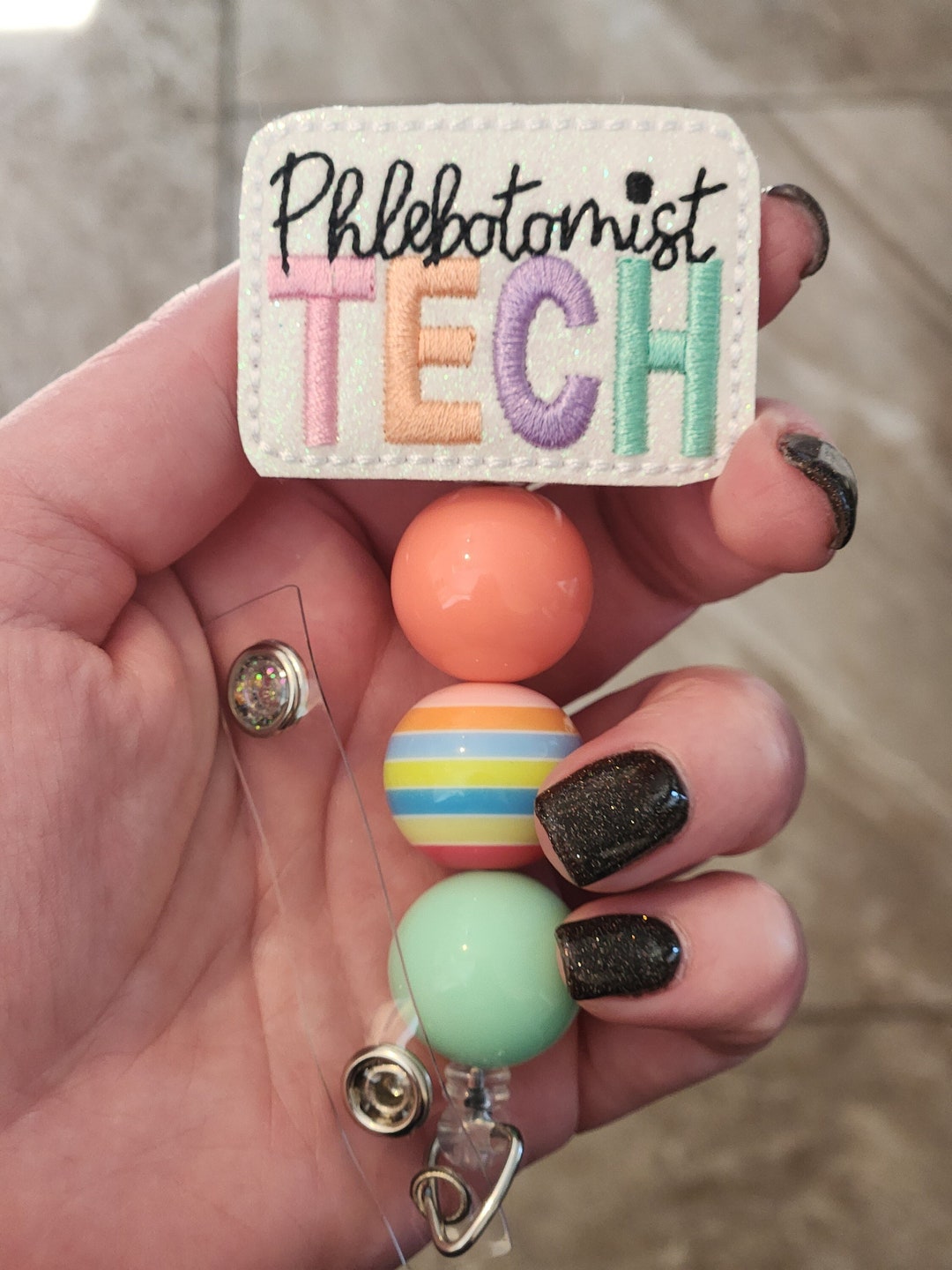 Phlebotomist Tech Badge Reel, Badge Clip for Lab Tech, Badge Holder for ...