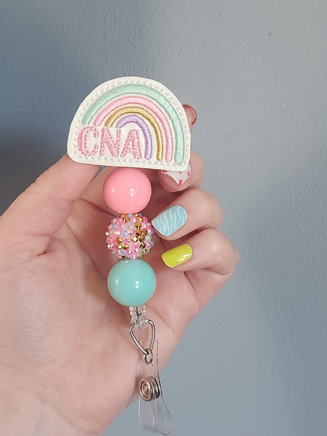 Rainbow CNA Badge Reel, Rainbow Badge Clip for Cna, Id Badge Holder for ...