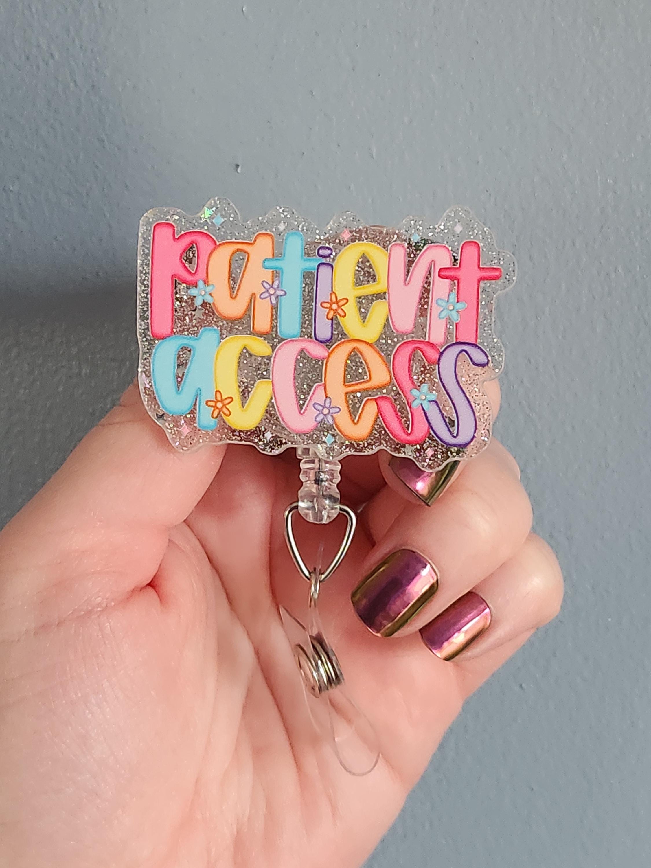 Patient Access Glitter Badge Reel, Admitting Id Holder, Registration ...