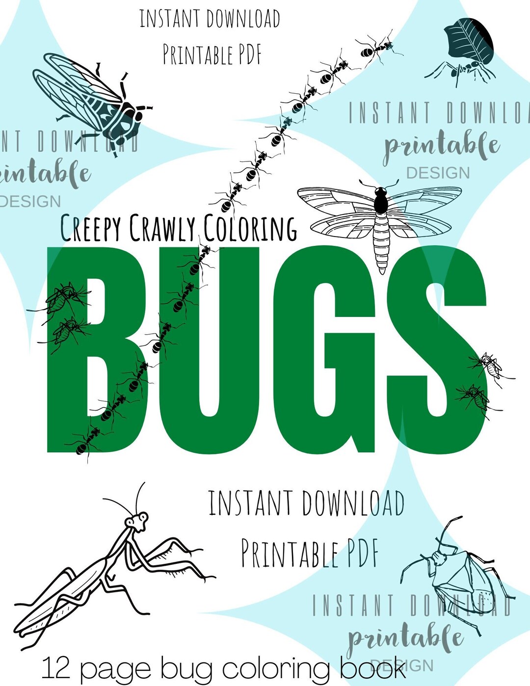 BUG COLORING BOOK - Etsy