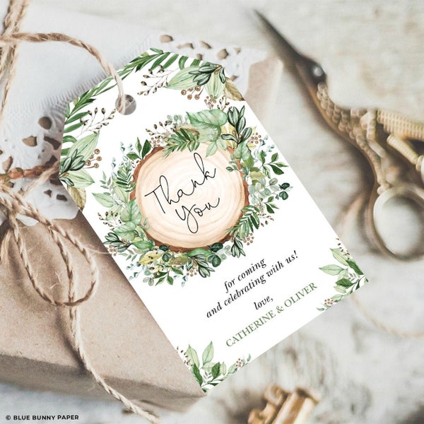 Greenery Favor Tag - Etsy