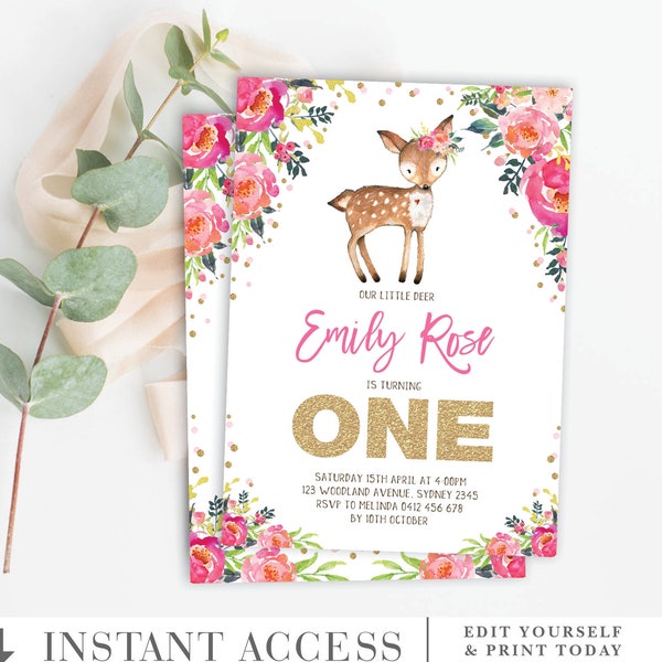 Deer Invitation - Etsy
