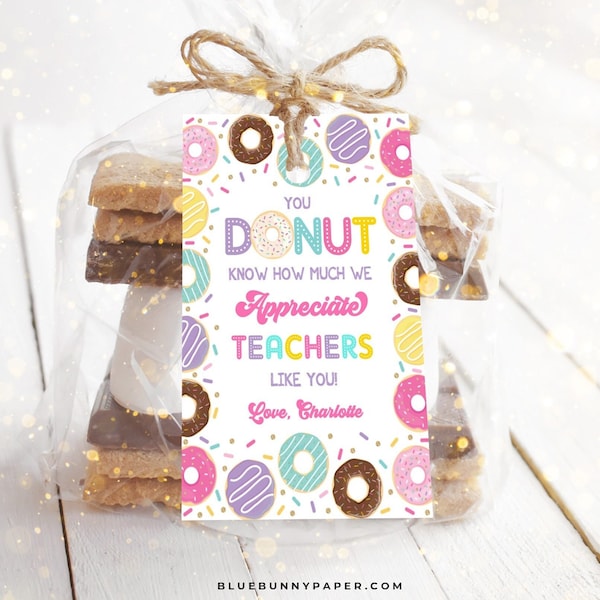 You Donut Know How Much We Appreciate You Teacher Gift Tag - 60+ Gift ...