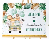 Jungle Birthday Milestone Chalkboard Poster. Safari First 1st Birthday ...