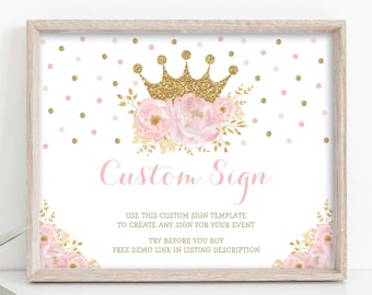 Princess Baby Shower Template | Etsy