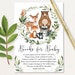 Woodland Baby Shower Books for Baby Printable Card, Rustic Forest ...