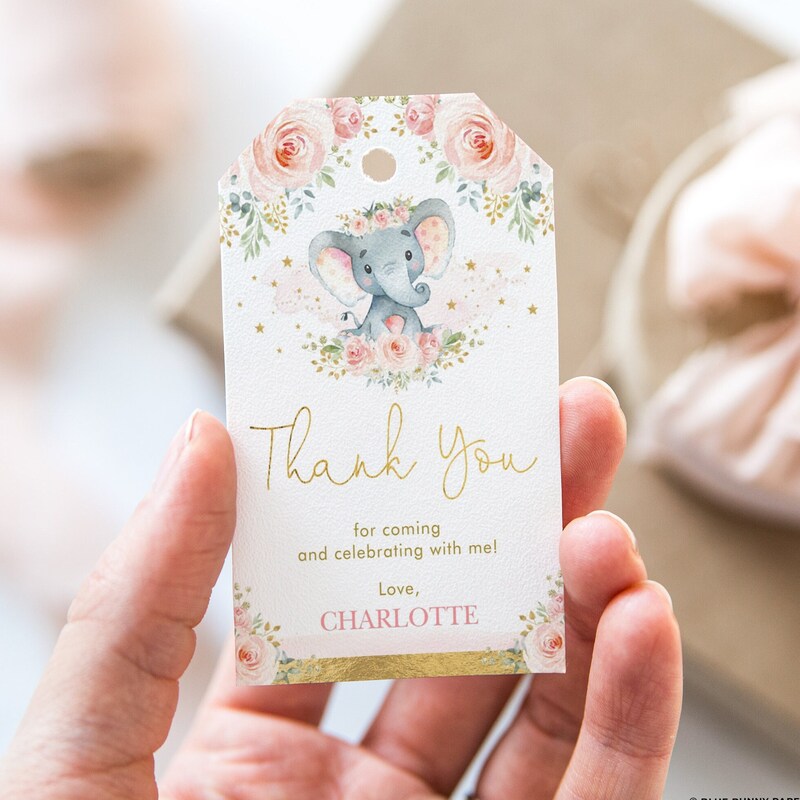 Elephant Favor Tag - Etsy